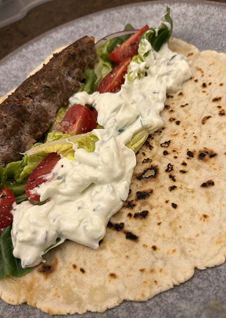 Tzatziki with Lamb Kofta and Homemade Flatbread-r | SBA's Kitchen @ Home